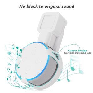 WALI Outlet Wall Mount, Holder Stand for Echo Dot 3rd Gen, Smart Home Speakers Plug Mount for Alexa with Cable Management, (AMM002-W), 1 Pack, White