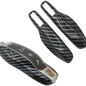 Ssrracing Gloss Carbon Fiber Pattern Hard Plastic Remote Key Protection Case Key Blade For Porsche Cayman Cayenne Carrera 911/997 Panamera 970 Boxster 981