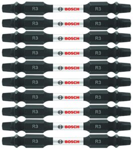 bosch itdesq325b 10-pack 2-1/2 in. square #3 impact tough double-ended screwdriving bits