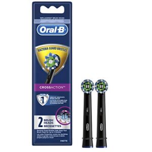 oral-b crossaction electric toothbrush replacement brush head refills, black, 2 count