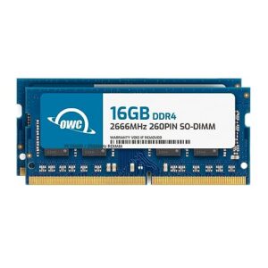 owc 32gb (2 x 16gb) pc21300 ddr4 2666mhz 260pin so-dimms memory ram module, compatible with mac mini 2018, imac 2019 and up, and compatible pcs, (owc2666ddr4s32p)