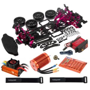 hobbypower 1/10 alloy drift chassis kit leopard 60a 4730kv ds3218mg servo for d4 rwd