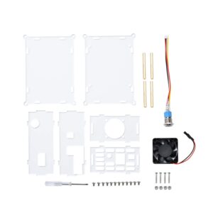 Acrylic Case with Cooling Fan for Raspberry Pi X820 V3.0 2.5" SATA HDD/SSD Shield Expansion Board Kit