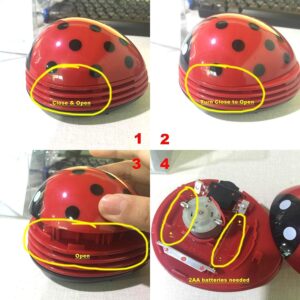 Aimeio Cute Portable Beetle Ladybug Mini Handheld Cordless Tabletop Crumb Sweeper Desktop Keyboard Dust Vacuum Cleaner,Battery Operated