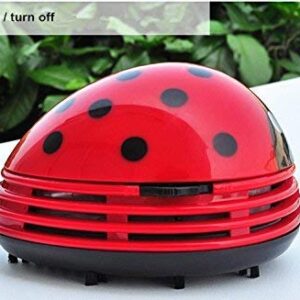 Aimeio Cute Portable Beetle Ladybug Mini Handheld Cordless Tabletop Crumb Sweeper Desktop Keyboard Dust Vacuum Cleaner,Battery Operated