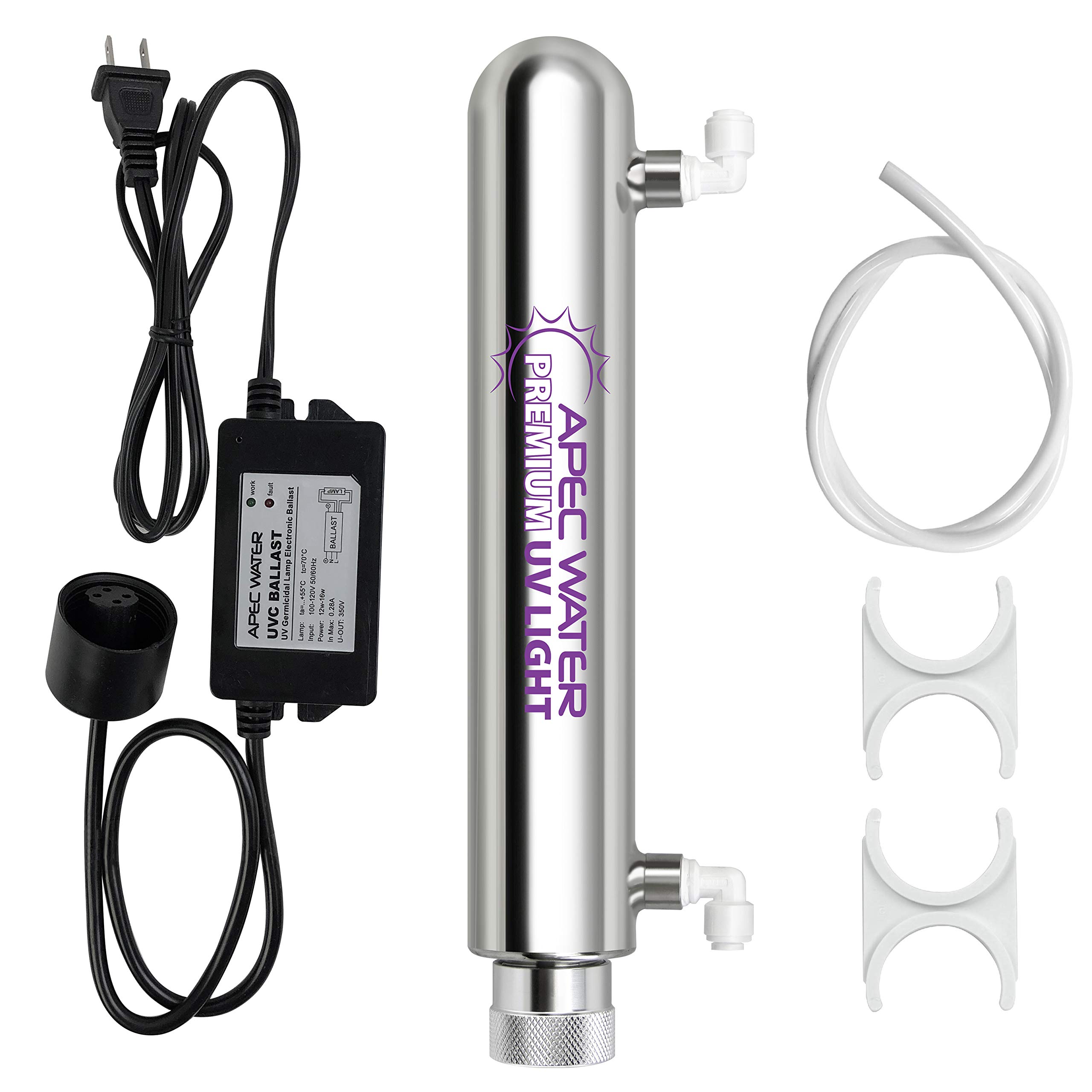 APEC Intense Stainless Steel Ultra-Violet Sterilizer Water Filtration Kit UG-UVSET-1-4-SS