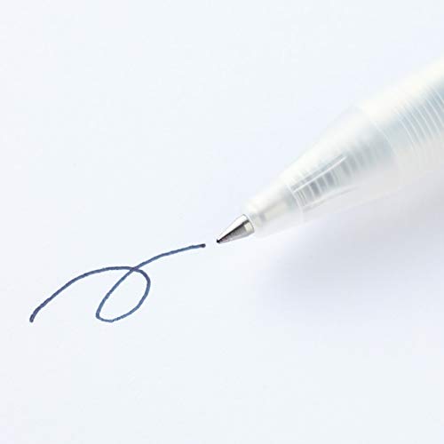 MUJI - 0.5mm Blue Black Smooth Gel Ink Retractable Ballpoint Pen (10 Pieces)