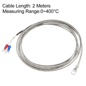 uxcell K Type Thermocouple Temperature Sensor Probe with 2M Cable 6mm Hole 32-752F/0-400C