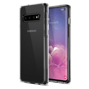 trianium clarium case designed for galaxy s10 case (2019) - clear tpu cushion/hybrid rigid back plate/reinforced corner protection cover for samsung galaxy s 10 phone (powershare compatible)