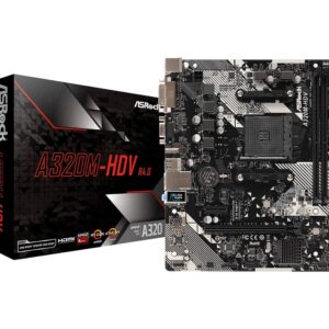 ASRock AMD Ryzen AM4 Compatible with A320 Chip MicroATX Motherboard A320M-HDV R4.0