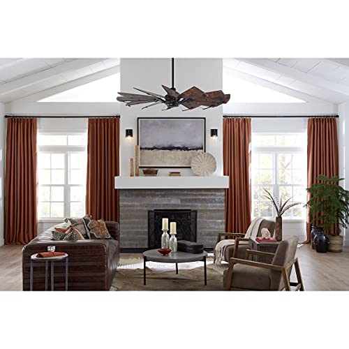 Springer Collection 60-Inch 12-Blade Distressed Walnut Coastal Windmill Ceiling Fan, Bronze