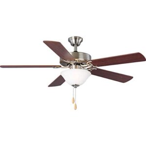 airpro collection 52" five-blade ceiling fan with white etched light kit