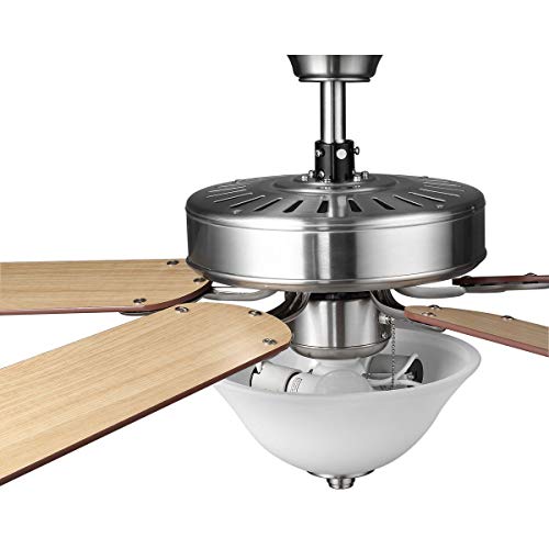 AirPro Collection 52" Five-Blade Ceiling Fan with White Etched Light Kit