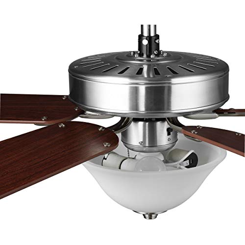 AirPro Collection 52" Five-Blade Ceiling Fan with White Etched Light Kit