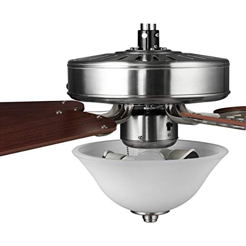 AirPro Collection 52" Five-Blade Ceiling Fan with White Etched Light Kit