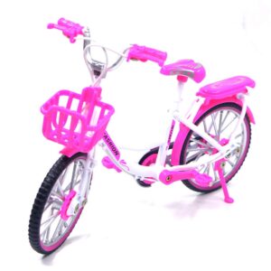 ailejia finger racing bicycle mountain bike cake topper mini dirt bike bicycle model cool boy toy (pink)