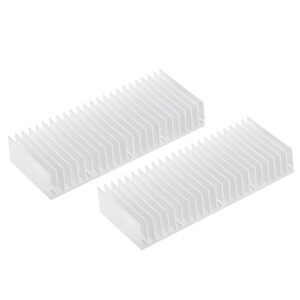 jiuwu aluminum heat sink heatsink module cooler fin heat radiator board cooling for amplifier transistor semiconductor devices silver tone 150mm (l) x 60mm (w) x 25mm (h) 2pcs set