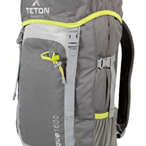 TETON Sports Cirque 1600 Backpack; Packable, Lightweight, Comfortable Daypack for Hiking and Travel; Overnight Bag,Grey, 22" x 15" x 6.75"