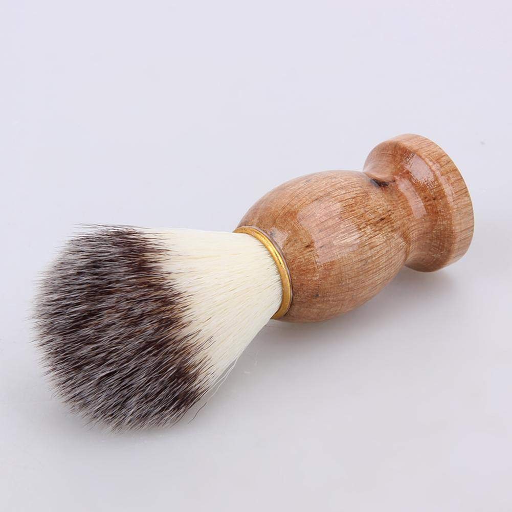 heaven2017 Shaving Brush for Men, Beard Cleaning Brush Fine Nylon Hair Wood Handle Facial Barber Brush