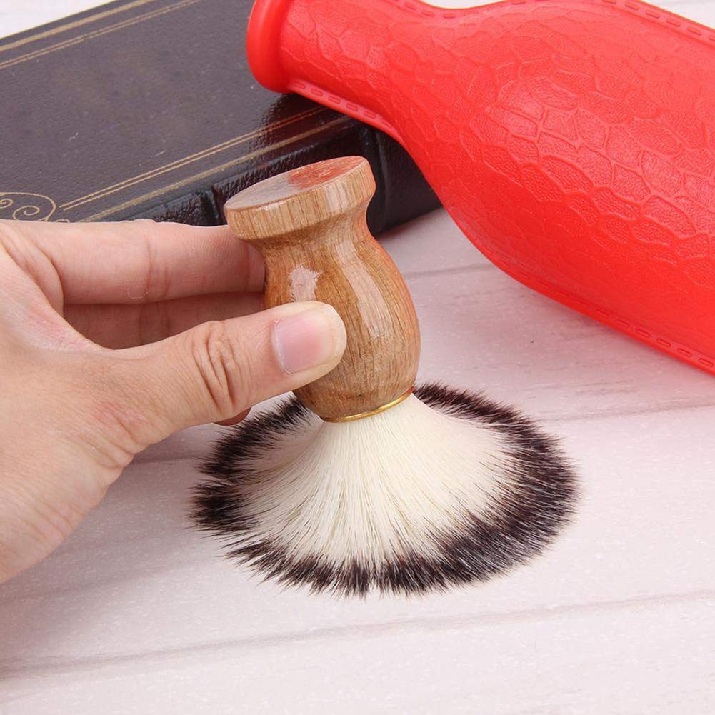 heaven2017 Shaving Brush for Men, Beard Cleaning Brush Fine Nylon Hair Wood Handle Facial Barber Brush