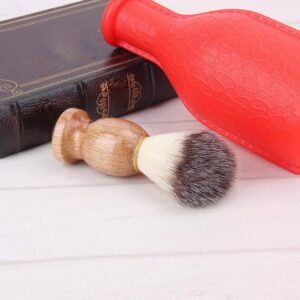 heaven2017 Shaving Brush for Men, Beard Cleaning Brush Fine Nylon Hair Wood Handle Facial Barber Brush