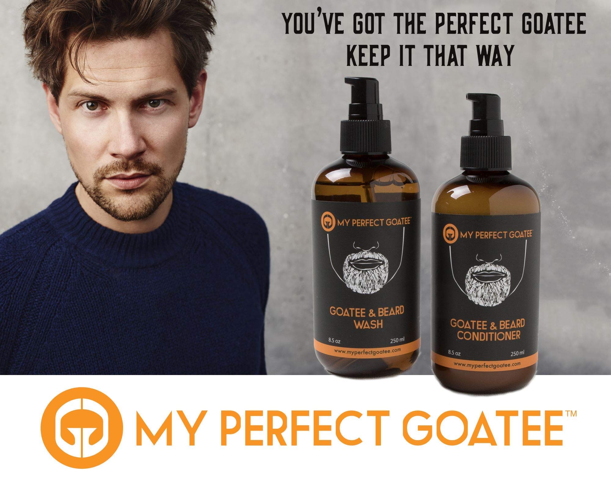 My Perfect Goatee®️ Premium Beard Wash Hydrating Facial Hair Cleanser (8.5 oz Beard Wash)