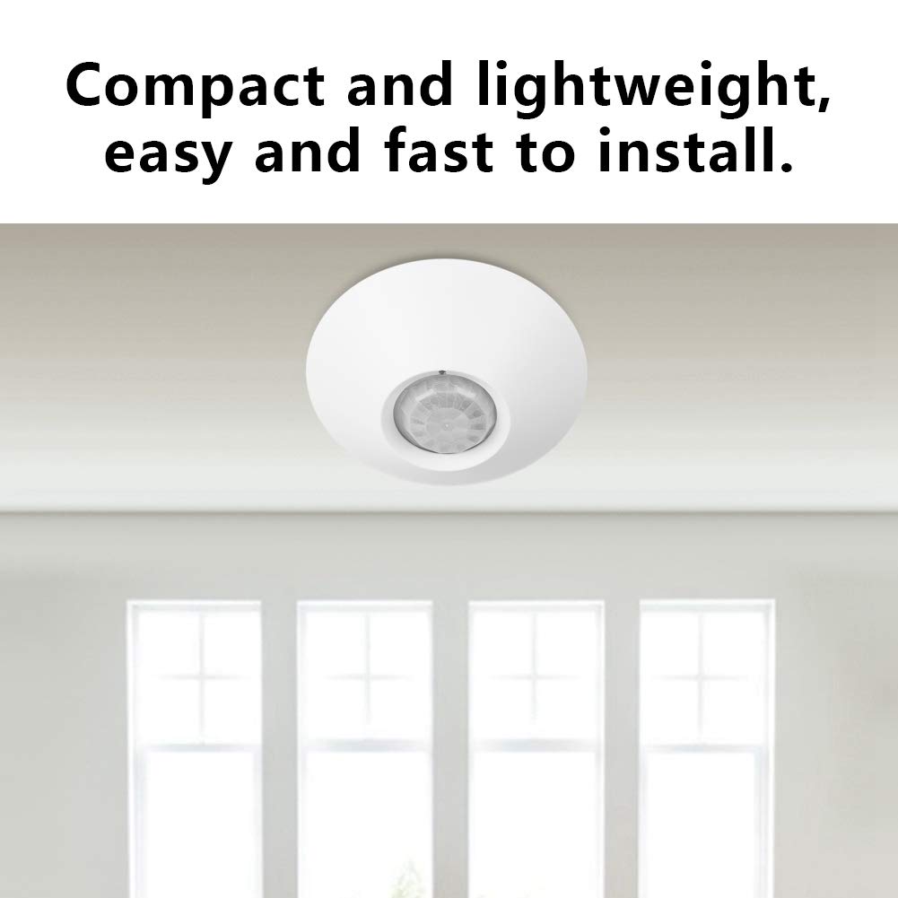 Sonew Pir Motion Sensor, 12V Wired Indoor Top Ceiling Mounted 360 Degree Passive PIR Infrared Motion Detection Sensor Alarm, Low Noise, High Sensitivity, Anti-EMI Binary Pyroelectric Sensors