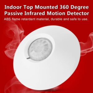 Sonew Pir Motion Sensor, 12V Wired Indoor Top Ceiling Mounted 360 Degree Passive PIR Infrared Motion Detection Sensor Alarm, Low Noise, High Sensitivity, Anti-EMI Binary Pyroelectric Sensors