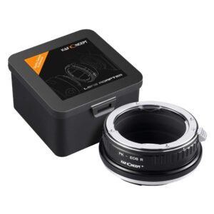 k&f concept lens mount adapter for pentax pk lens to canon eos r camera body