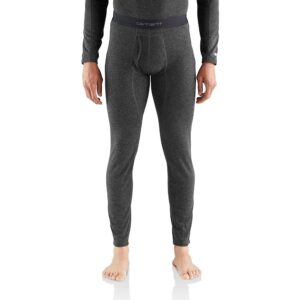 carhartt mens force midweight thermal pant base layer bottom, black heather, medium us