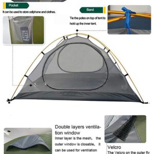 camppal Professional 1-2 Person 4 Season Expand Luggage Storage Space Mountain Tent, Lightweight Backpacking Tents, Durable Waterproof Windproof Hunting Hiking Camping Tent (Green)