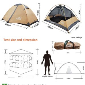 camppal Professional 1-2 Person 4 Season Expand Luggage Storage Space Mountain Tent, Lightweight Backpacking Tents, Durable Waterproof Windproof Hunting Hiking Camping Tent (Green)