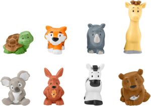 fisher-price little people safari animal friends, set of 8 animal figures for toddler and preschool pretend play ages 1-5 years