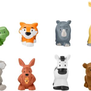 Fisher-Price Little People Safari Animal Friends, set of 8 animal figures for toddler and preschool pretend play ages 1-5 years