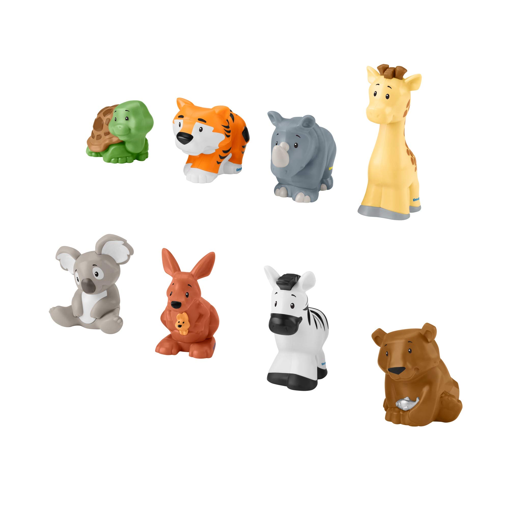 Fisher-Price Little People Safari Animal Friends, set of 8 animal figures for toddler and preschool pretend play ages 1-5 years