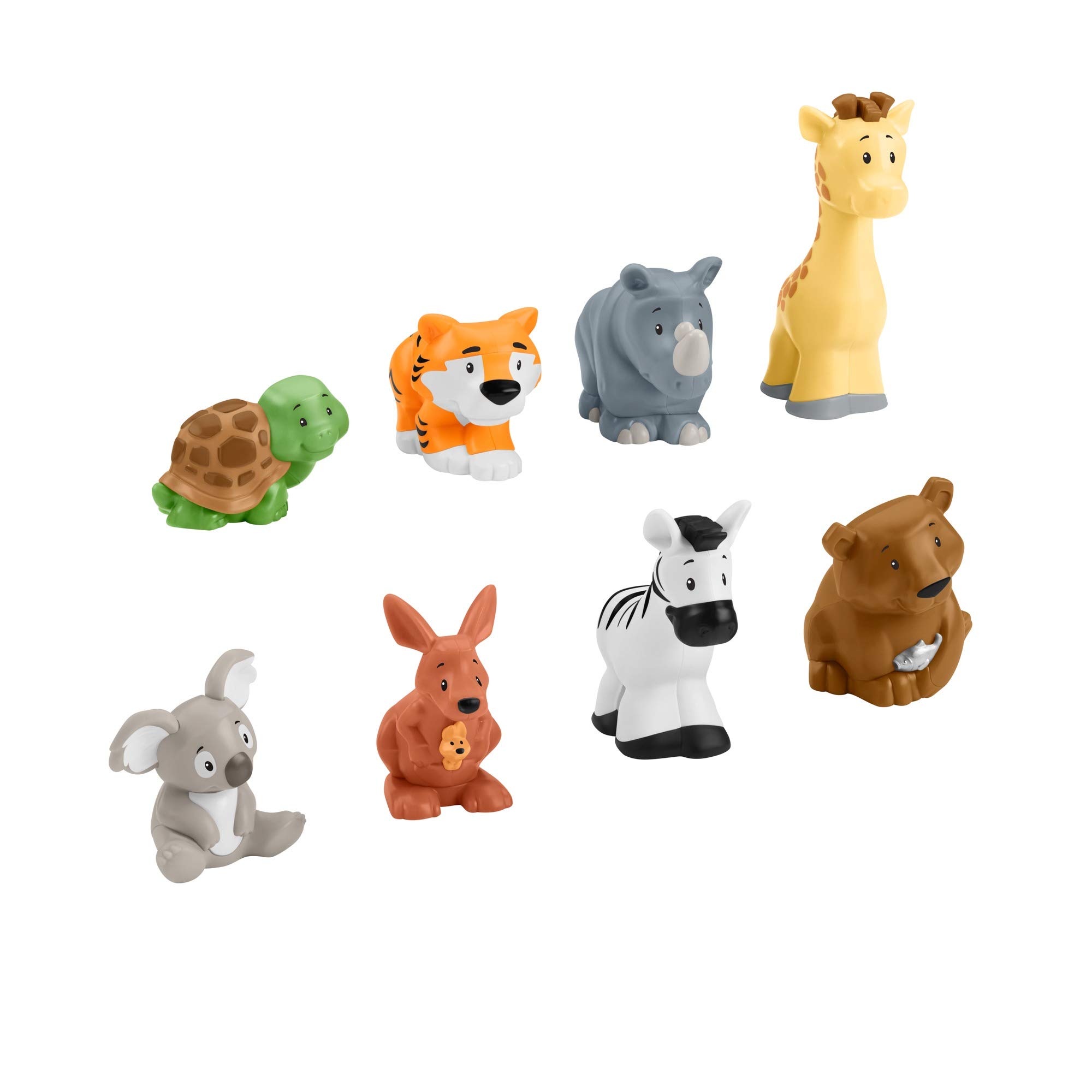 Fisher-Price Little People Safari Animal Friends, set of 8 animal figures for toddler and preschool pretend play ages 1-5 years