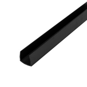 outwater plastics black 5/8'' styrene plastic u-channel/c-channel 46 inch lengths (pack of 3)