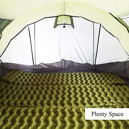 HUI LINGYANG 6 Person Easy Pop Up Tent,12.5’ x 8.5‘ x53.5,Automatic Setup,Waterproof, Double Layer,Instant Family Tents for Camping,Hiking & Traveling,Green