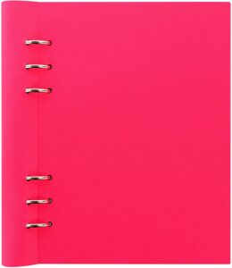 filofax b145003 refillable saffiano fluoro clipbook, a5 size, pink