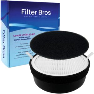 filter bros lv-h132-rf hepa activated carbon replacement filter fits levoit h132