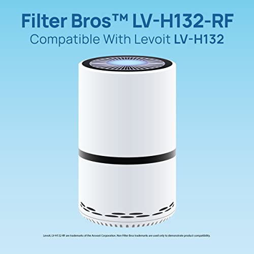 Filter Bros LV-H132-RF HEPA Activated Carbon Replacement Filter Fits LEVOIT H132