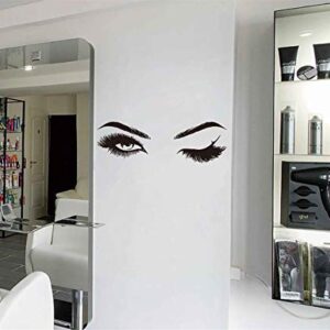 DXLING 49.2inch Large Beauty Salon Eyelash Wall Decor Stickers Make Up Store Home Decoration Murals (LC560 Black）