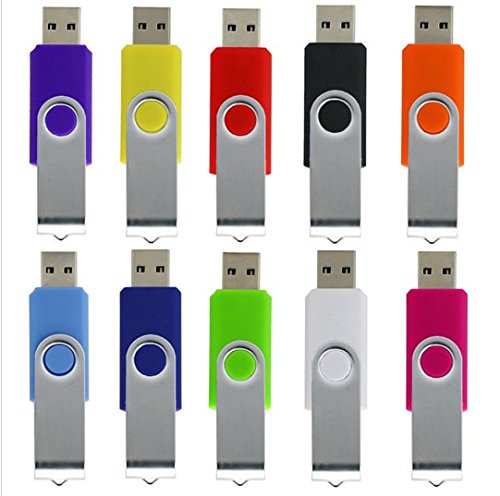 Mix Colors Lot Bulk 10 Pack Rotating USB Flash Drive Memory Stick U Disk Store Data Pen (10X 16MB (not GB))