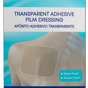 Showerproof Transparent Adhesive Film Dressing 4" x 4" 3/4" 50 Per Box