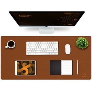 k knodel leather desk mat, large office desk pad, computer desk mat, laptop mat for desk, desk protecor mat, desktop mat, desk writing pad, desk blotter pad, desk cover mat (35.4"x17", brown)