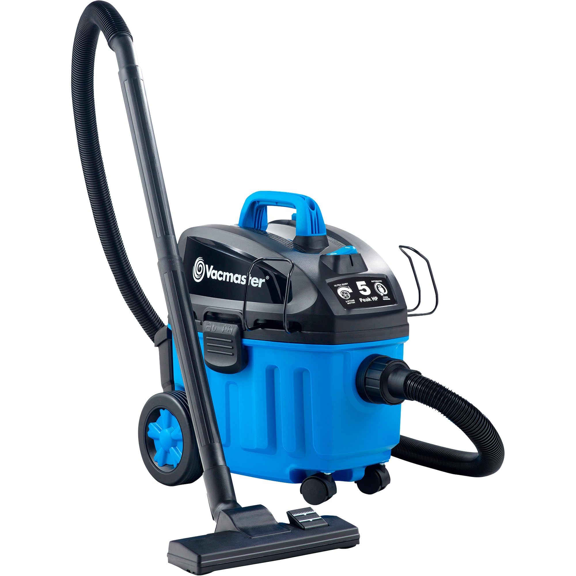 Vacmaster 4 Gallon, 5 Peak HP Household Vac w/Pet Hair Rake Wet/Dry Vacuum (VF409), Blue