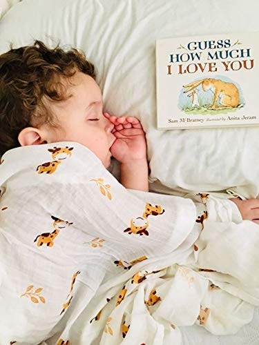 upsimples Baby Swaddle Blanket Unisex Swaddle Wrap Soft Silky Muslin Swaddle Blankets Neutral Receiving Blanket for Boys and Girls, Large 47 x 47 inches, Set of 4-Sika Deer/Elephant/Lion/Fox