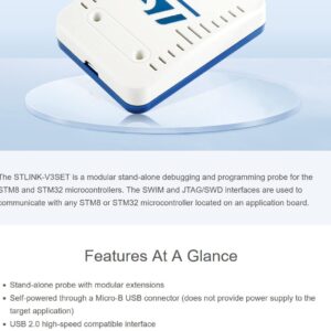 STLINK-V3SET Microcontrollers ST STM8 and STM32 MCU USB Swim JTAG SWD Modular Stand-Alone in-Circuit Debugger Programmer (SPI, I2C, CAN, GPIOs) @XYG