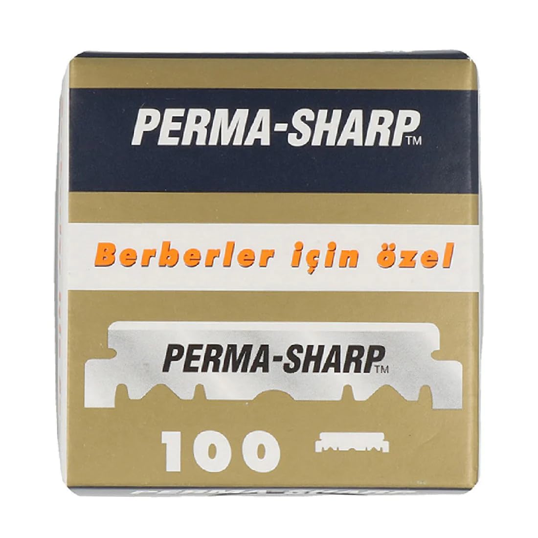 100 Perma-Sharp Straight Edge Razor Blades for use in Professional Barber Razors - New Packaging