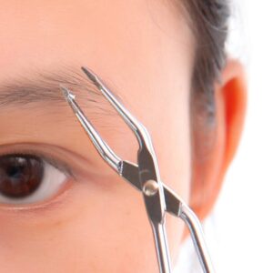 Professional Stainless Steel Eyebrow Scissor Pliers Straight Tip Flat Tweezers Clip Hair Remover Eyebrows Shaped Tool For Lady Women Men